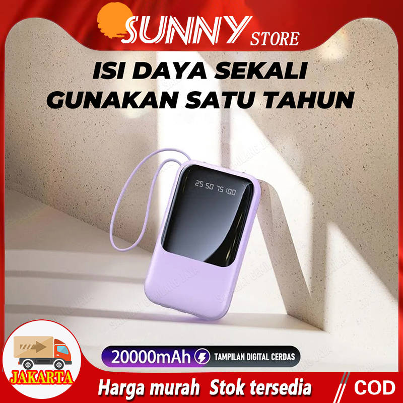 Jual Powerbank 20000 mAh mini size with 4 usb fast charging Lightweight ...