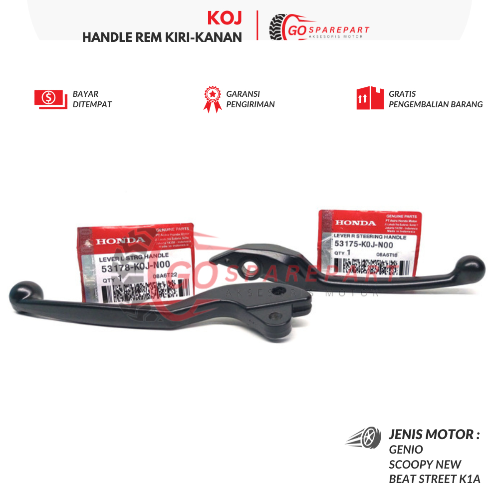 Jual (HONDA) PAKET HANDLE REM KIRI + REM KANAN HITAM KOJ GENIO, SCOOPY ...