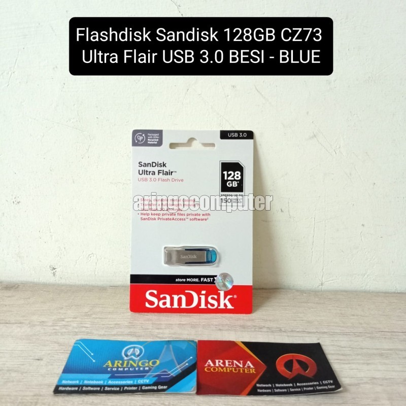 Jual Flashdisk Sandisk 128GB CZ73 Ultra Flair USB 3.0 BESI - BLUE ...