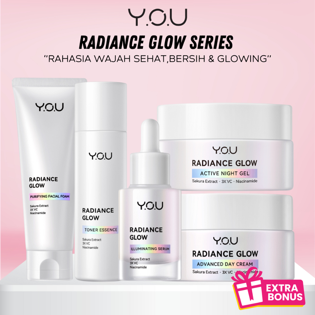 Jual YOU Radiance Glow Series (Facial Wash, Essence, Serum, Day Cream ...
