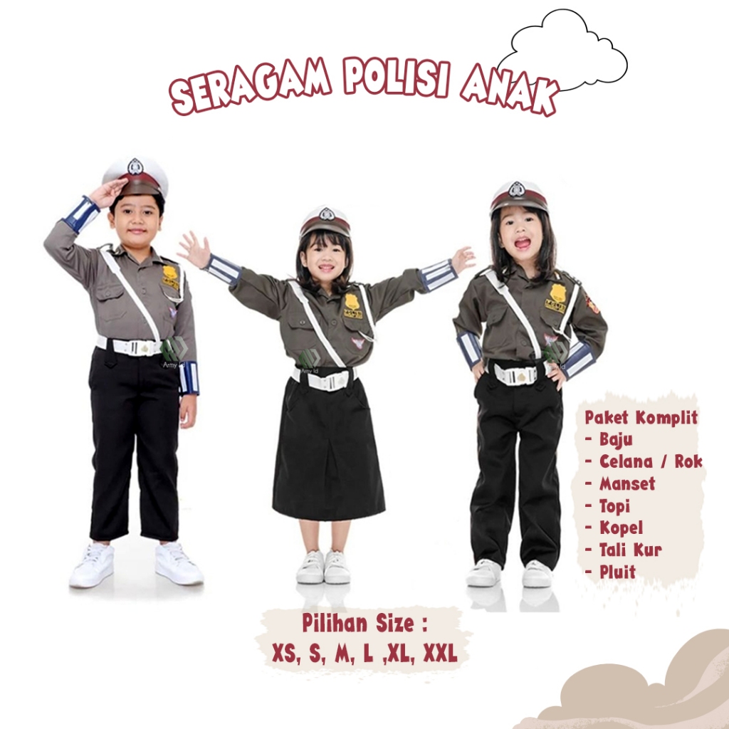 Jual SERAGAM POLISI ANAK Laki laki / Perempuan | Baju Seragam Profesi ...