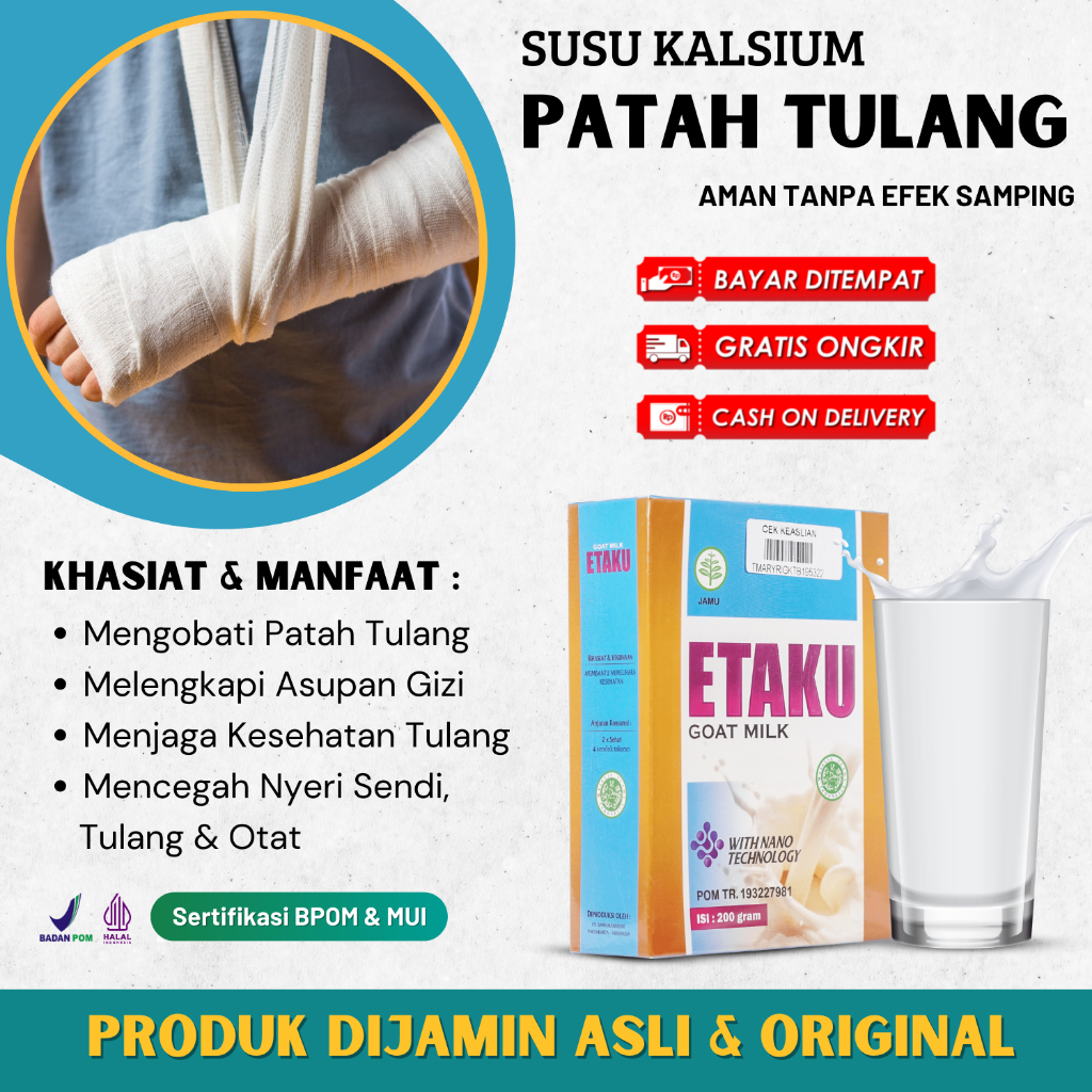 Jual ETAKU Goat Milk Susu Kalsium Patah Tulang Nyeri Sendi ...