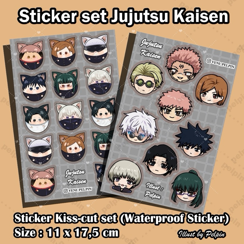 Jual sticker anime jujutsu kaisen stickers itadori yuuji gojo satoru ...