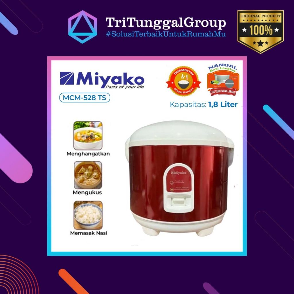 Jual (BAYAR DI TEMPAT) MAGIC COM / RICE COOKER MIYAKO MCM 528 / MCM528 ...