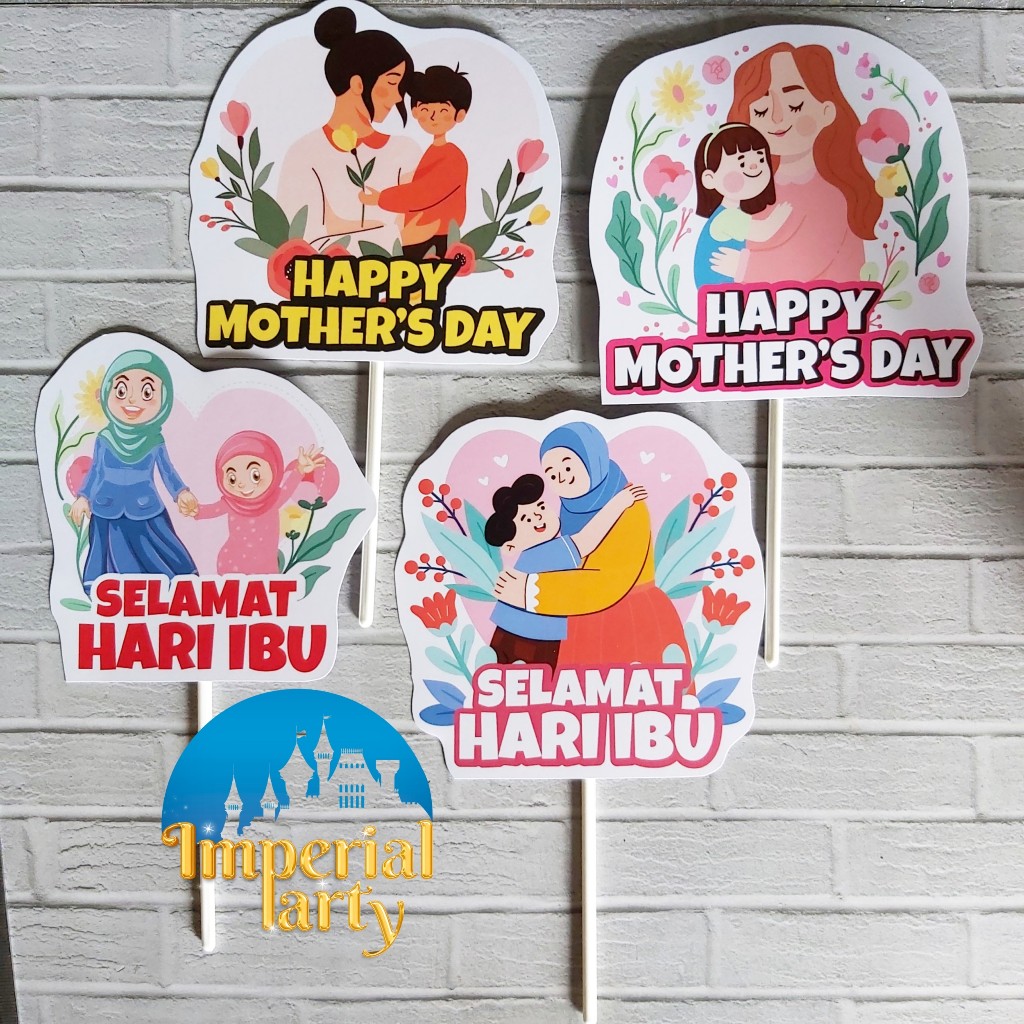 Jual Cake Cupcake Topper Kue Happy Mothers Day Hari Ibu | Shopee Indonesia