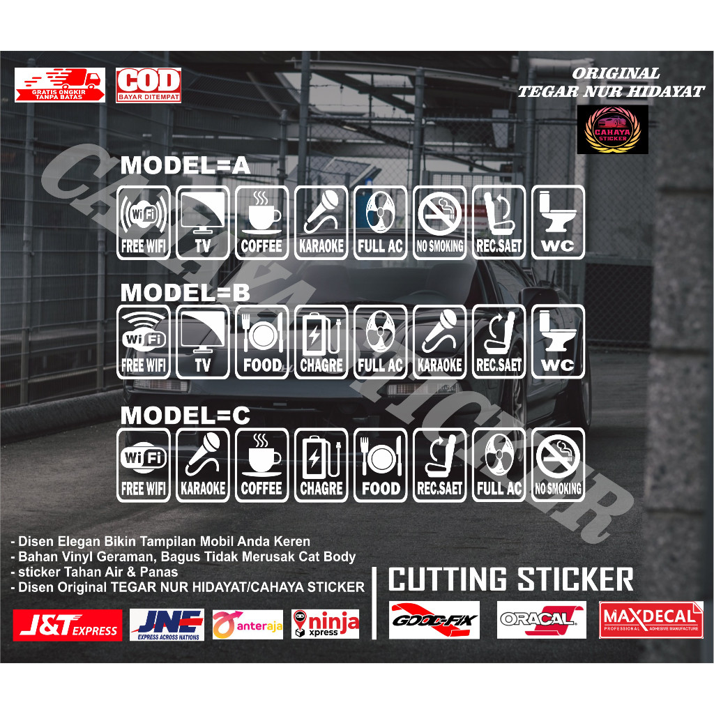 Jual sticker pnp kaca bus stiker petunjuk faselitas bus stiker bus ...