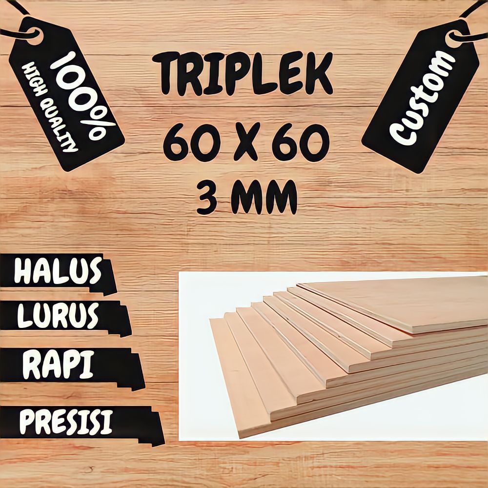 Jual Triplek/Multiplek Ukuran 60 x 60 Tebal 3 mm Multifungsi | Shopee ...