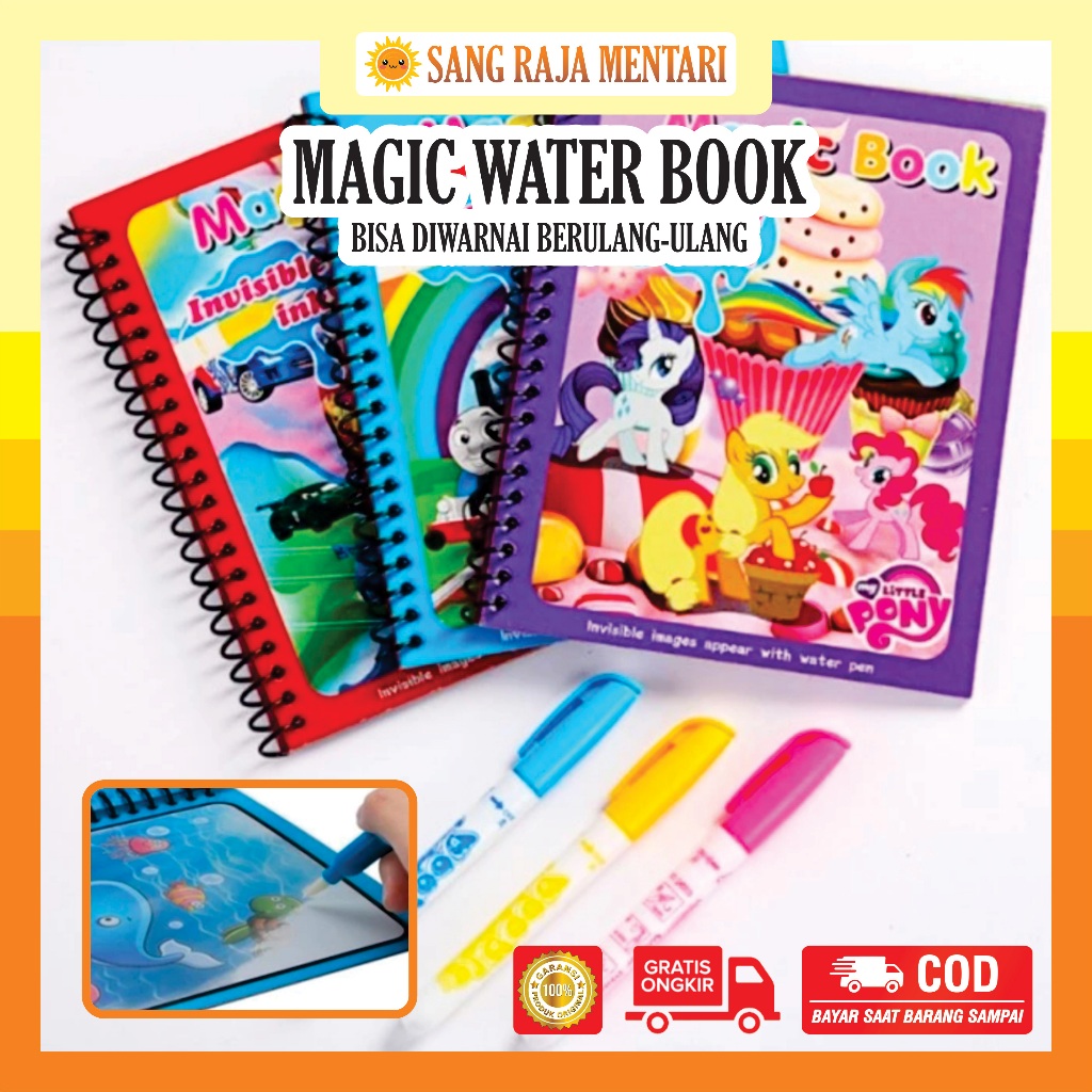 Jual Magic Water Book | Buku Mewarnai Ajaib | Mainan Edukasi Anak ...