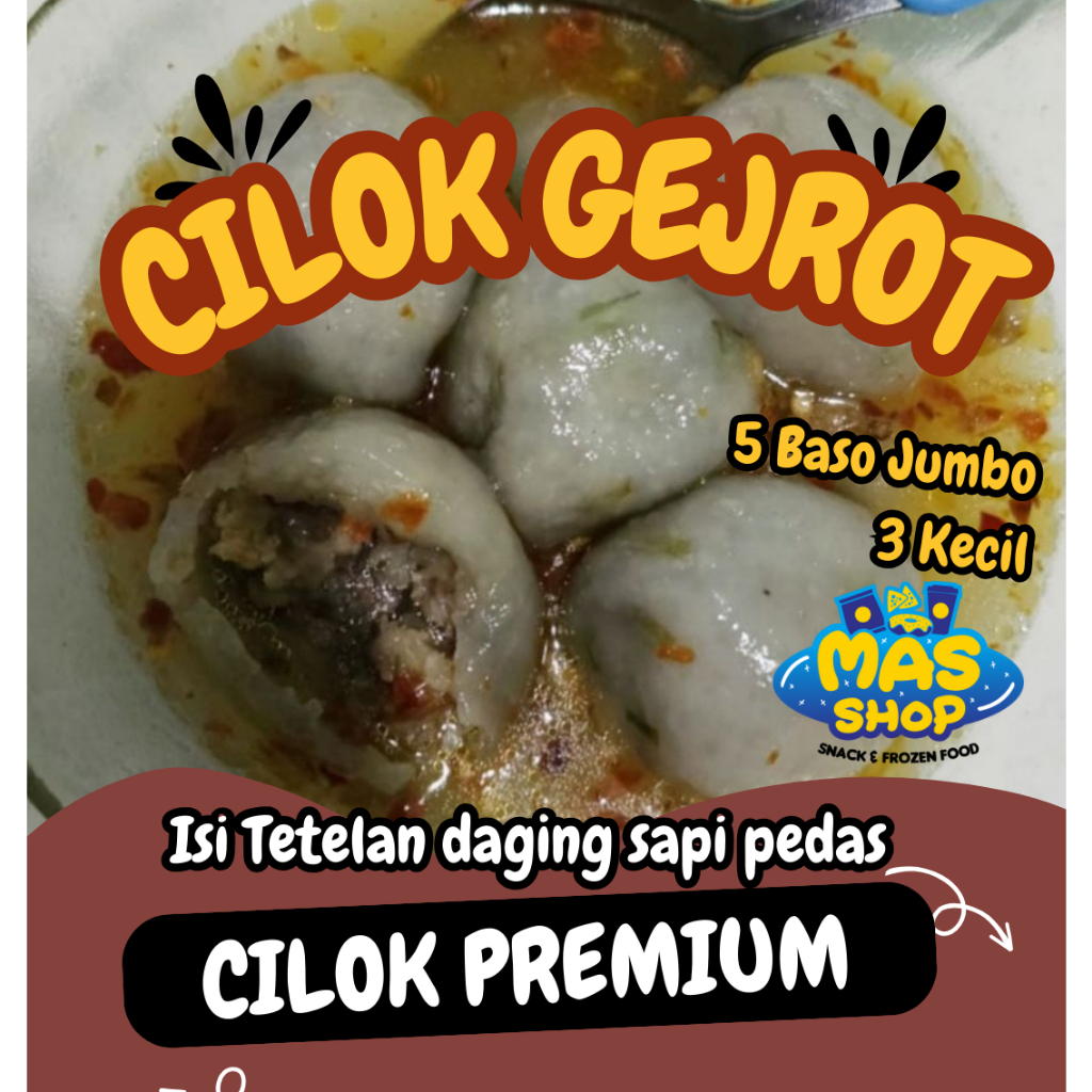 Jual cilok gejrot jumbo Premium isi Daging sapi suir tetelan mercon ...