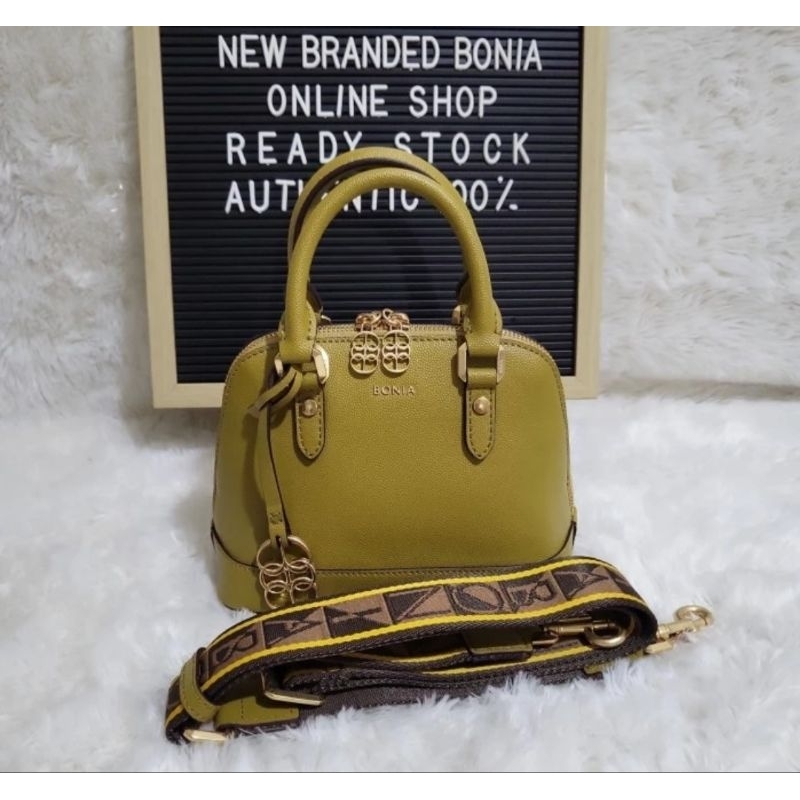 Jual tas bonia original alma xs bolbal lime monogram tali lebar ...