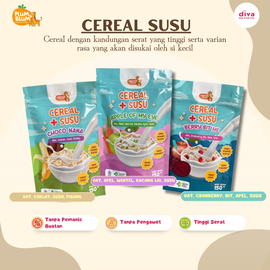 Jual Plum & Blum Cereal Susu Oat Untuk 6Bulan+ Cereal Susu Booster ...