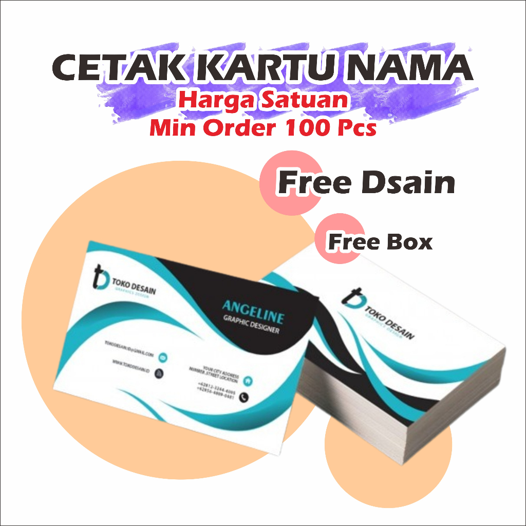 Jual Kartu nama custom cetak kartu nama custom min order 100 Pcs kartu ...