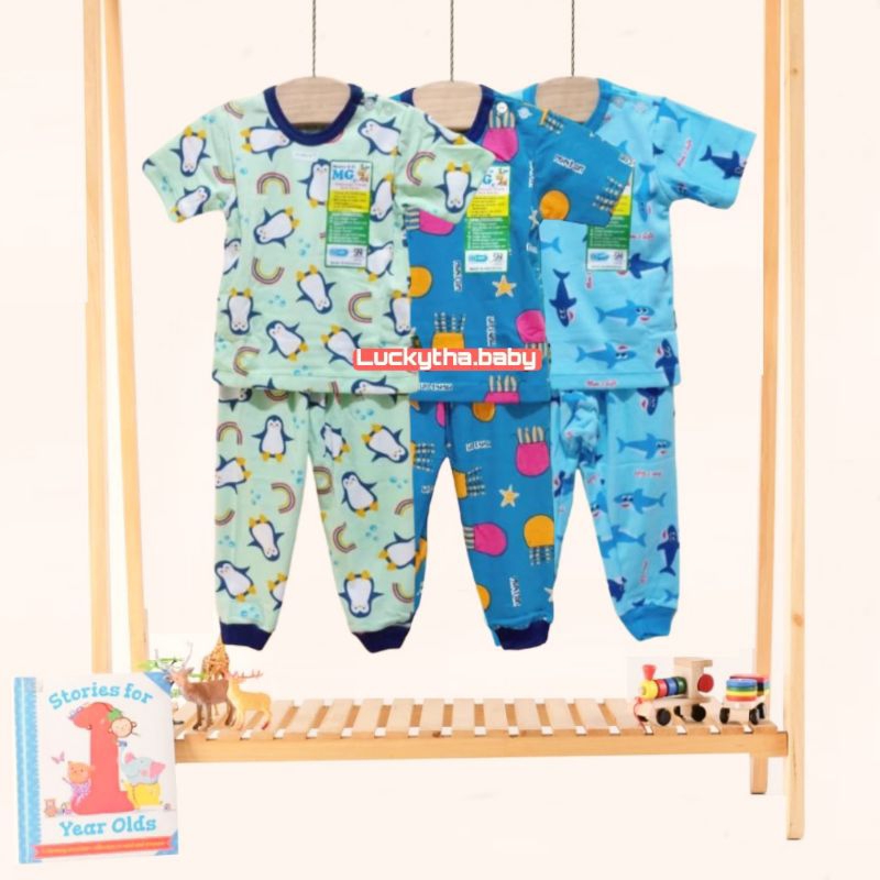 Jual setelan Mom's gift cpr motif Dino,pinguin,shark,ubur-ubur,playing ...