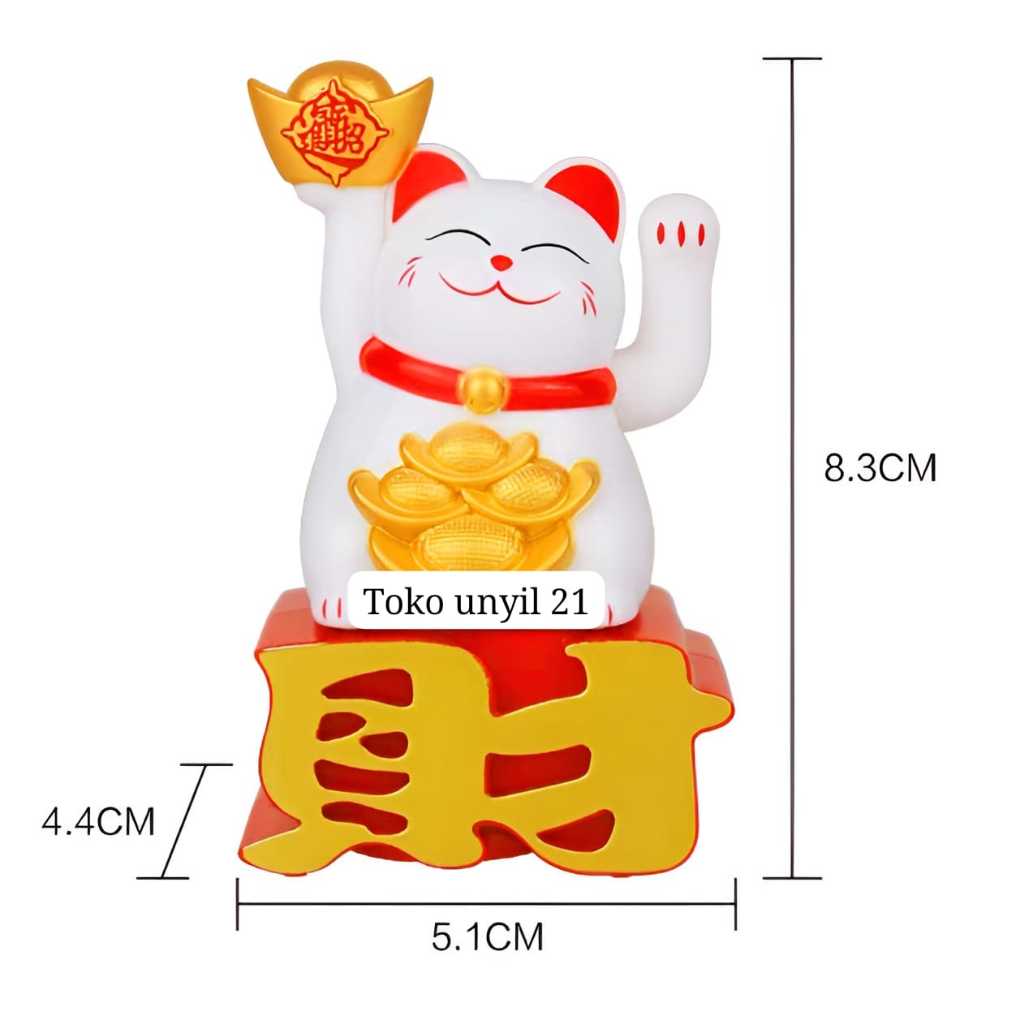 Jual 9cm Pajangan Kucing Sinar Fu Tangan Goyang Kucing Maneki Neko ...