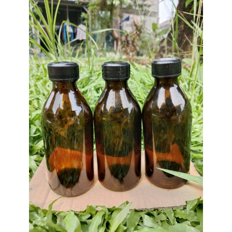 Jual botol 200ml / botol kaca coklat 200ml amber/botol kaca 200ml ...