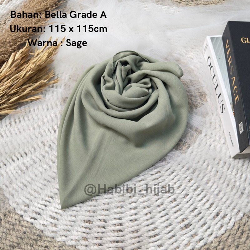 Jual Bella Square Polycotton 115 X 115 Jahit Tepi Kecil Premium 78 Warna Hijab Segi Empat ...