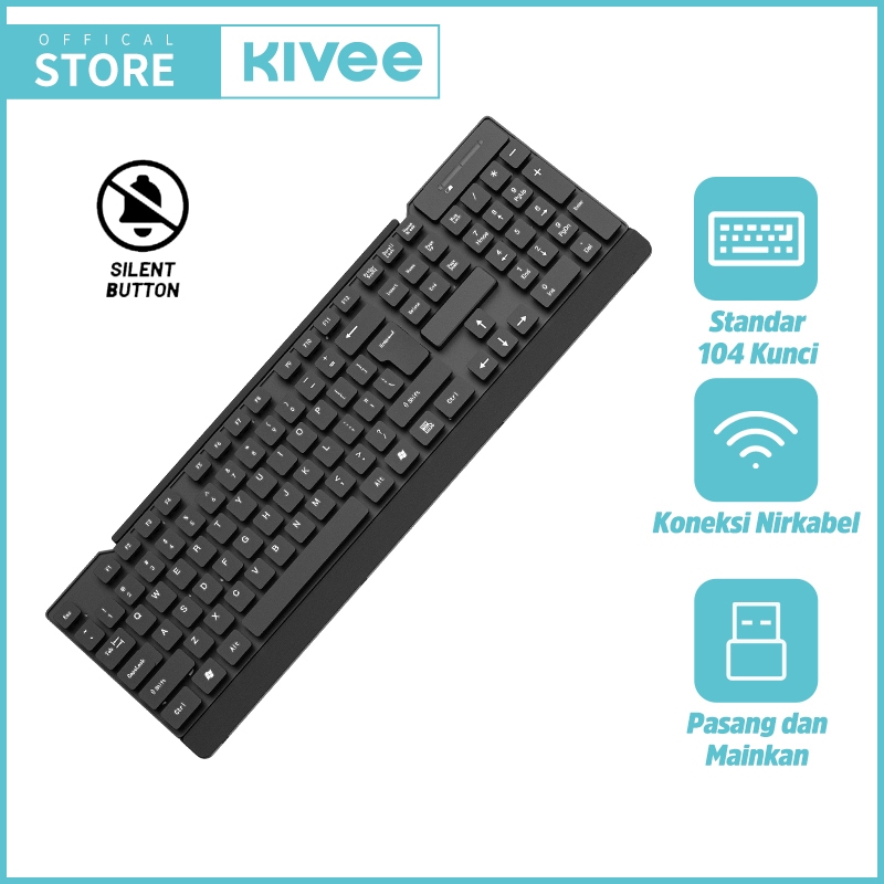 Jual KIVEE keyboard Wireless KV-K08 2.4Ghz Black Mechanical Gaming ...