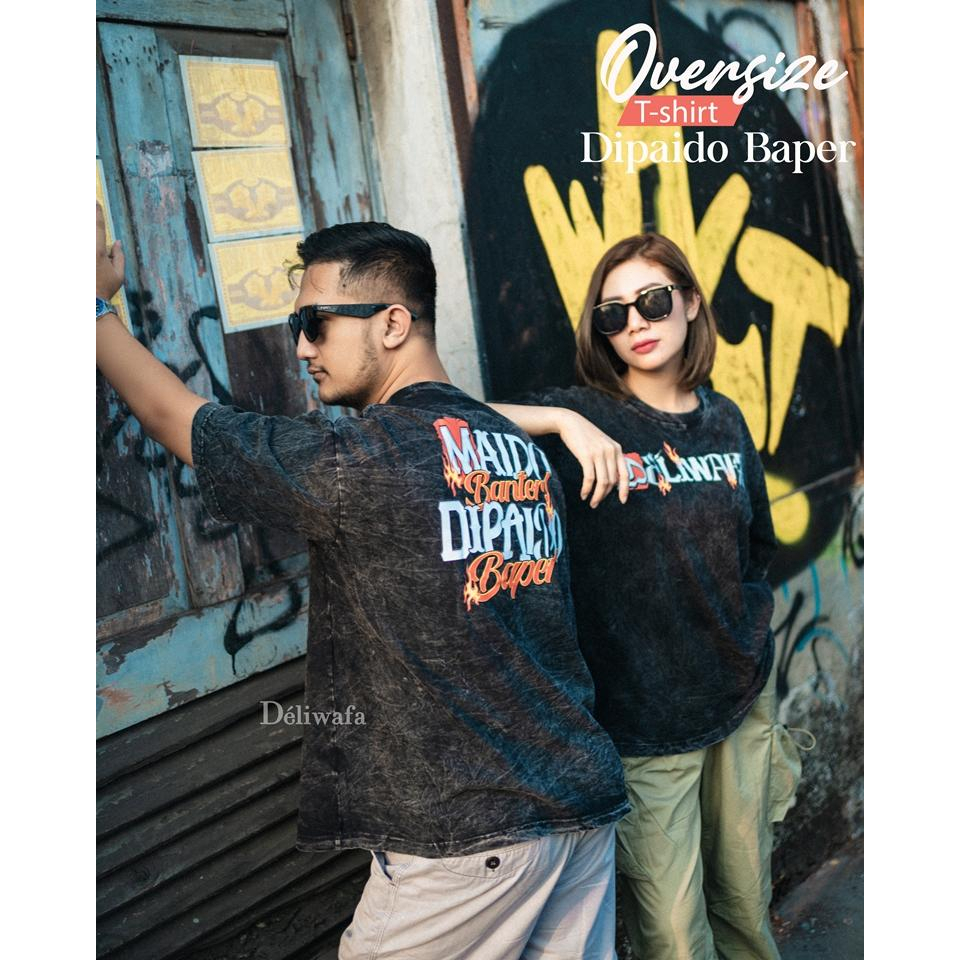Jual Original Deliwafa - Oversize Unisex T-Shirt Dipaido Baper | Shopee ...