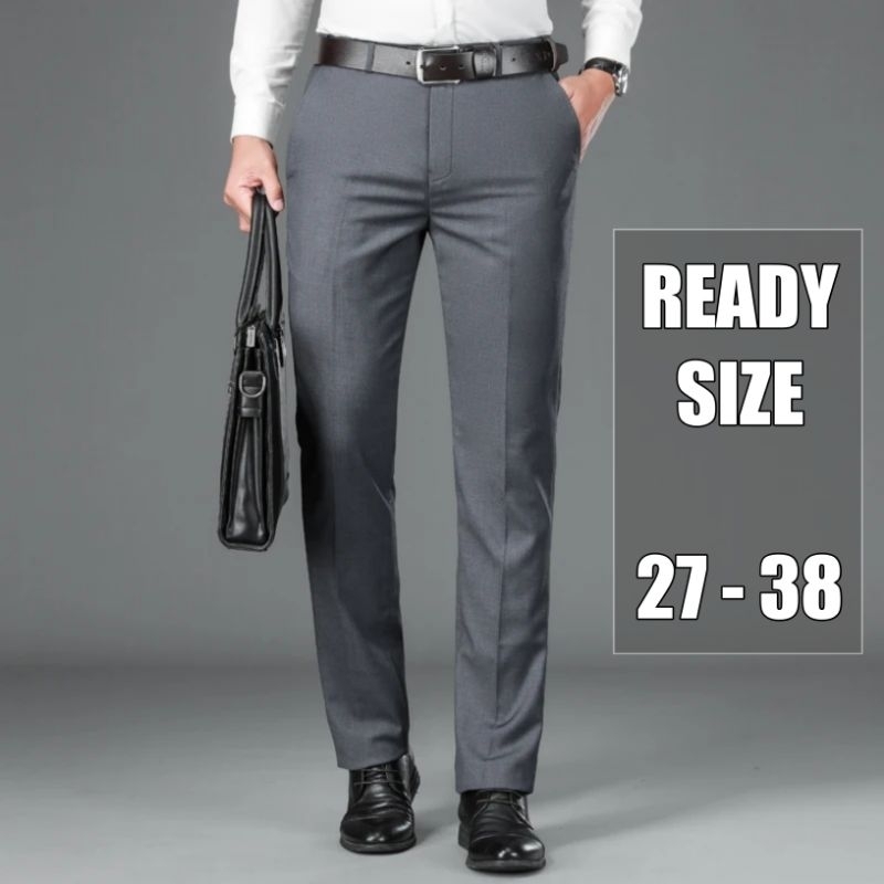 Jual Celana Kantor Formal Pria Bahan Wool Premium Slimfit Cowok Keren | Shopee Indonesia