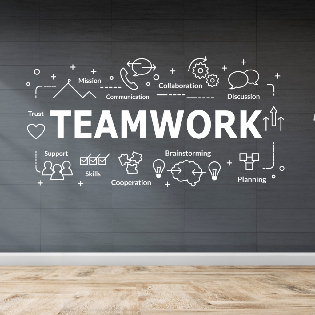 Jual Cutting Sticker Motivasi Teamwork Hiasan Dinding Kantor Bahan ...