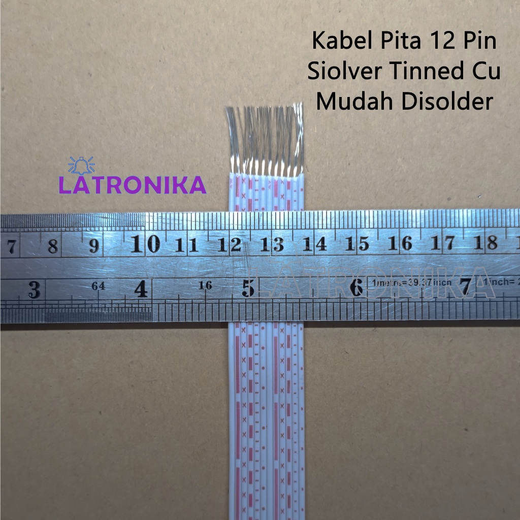 Jual Kabel Pita 12Pin Silver Tinned Cu Strip Flat Cable 12 Pin ...