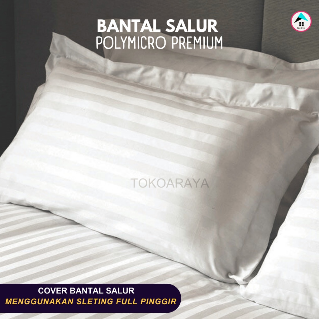 Jual Sarung Cover Bantal Wings Salur Putih Polymicro Ukuran Jumbo ...
