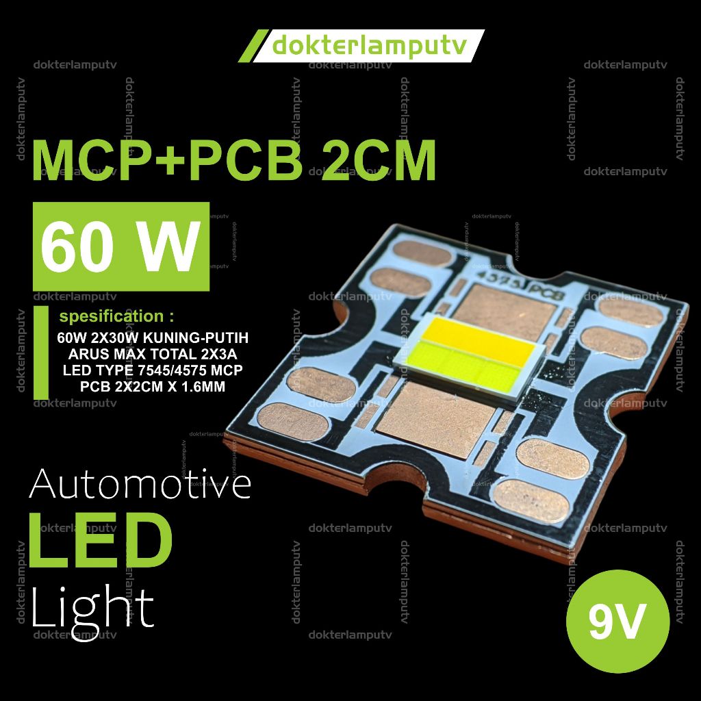 Jual MCP + PCB 60 WATT PUTIH KUNING CHIP 4575 7545 9-10V HIGH QUALITY ...