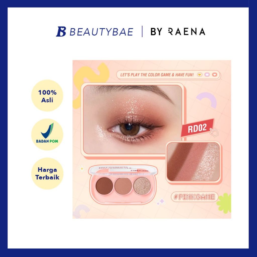 Jual Pinkflash 3 Pan Eyeshadow PF-E23 #RD02 | Shopee Indonesia