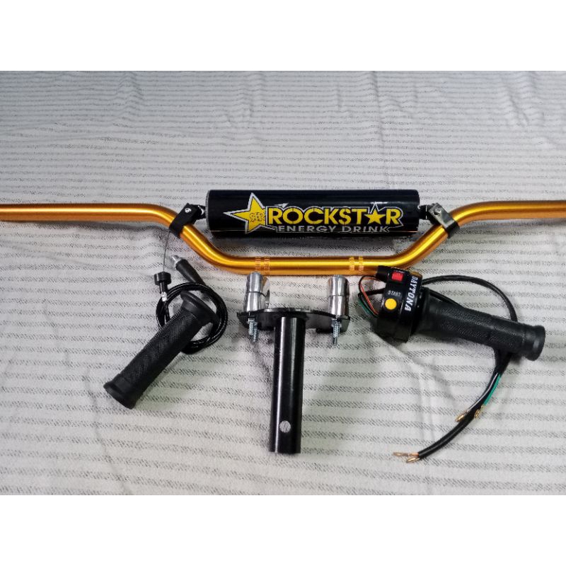 Jual paketan stang trail bahan alloy+ adavtor stang + gasspontan tombol ...