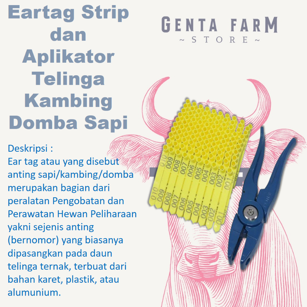 Jual Eartag Strip dan Tang Aplikator Penanda Telinga Kambing Domba Sapi ...