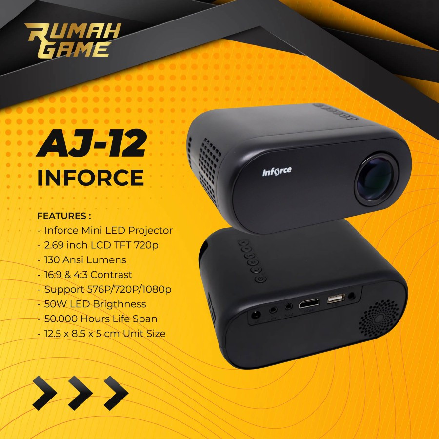 Jual Mini Proyektor Portable LCD Mini Projector INFORCE MINI AJ12 ...