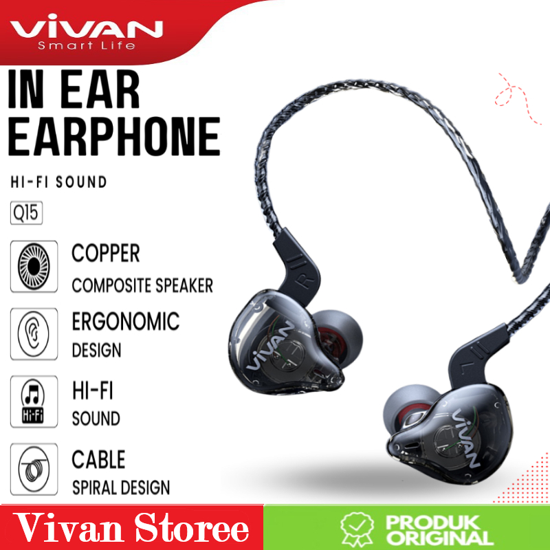 Jual VIVAN Q15 Headset Wired In Ear Kabel Stereo Earphone Audio Earbuds ...