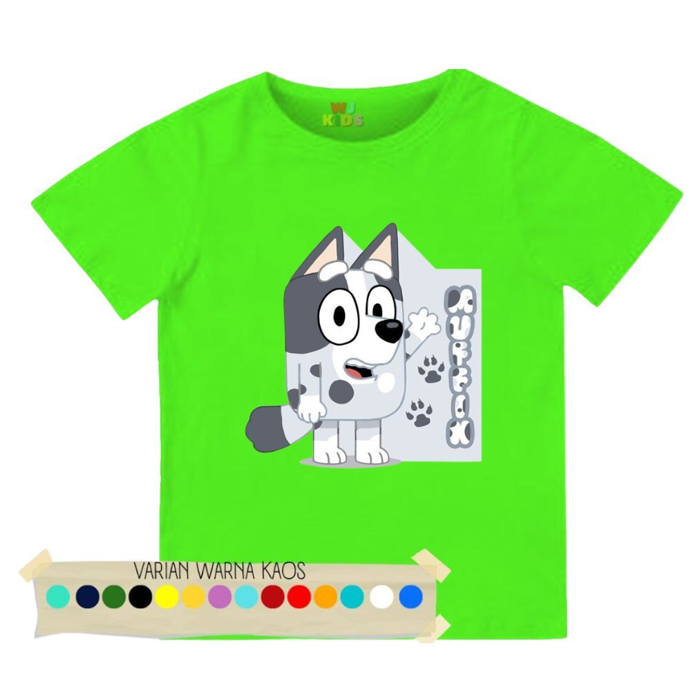 Jual baju anak distro custome bluey muffin free sablon nama | Shopee ...