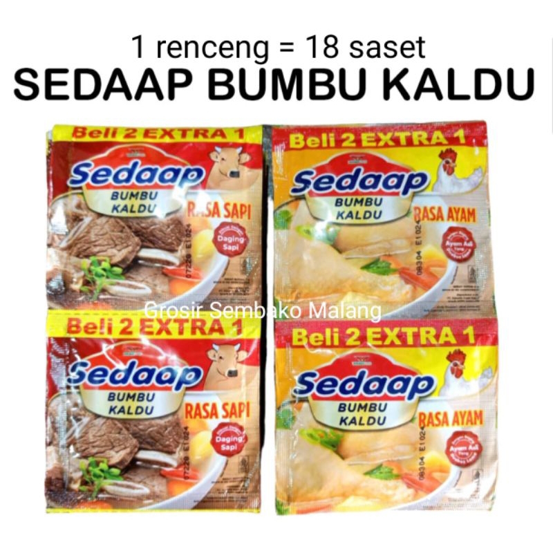 Jual BARU!! Sedap Bumbu Kaldu renceng 9gr x 18 sachet / penyedap rasa ...