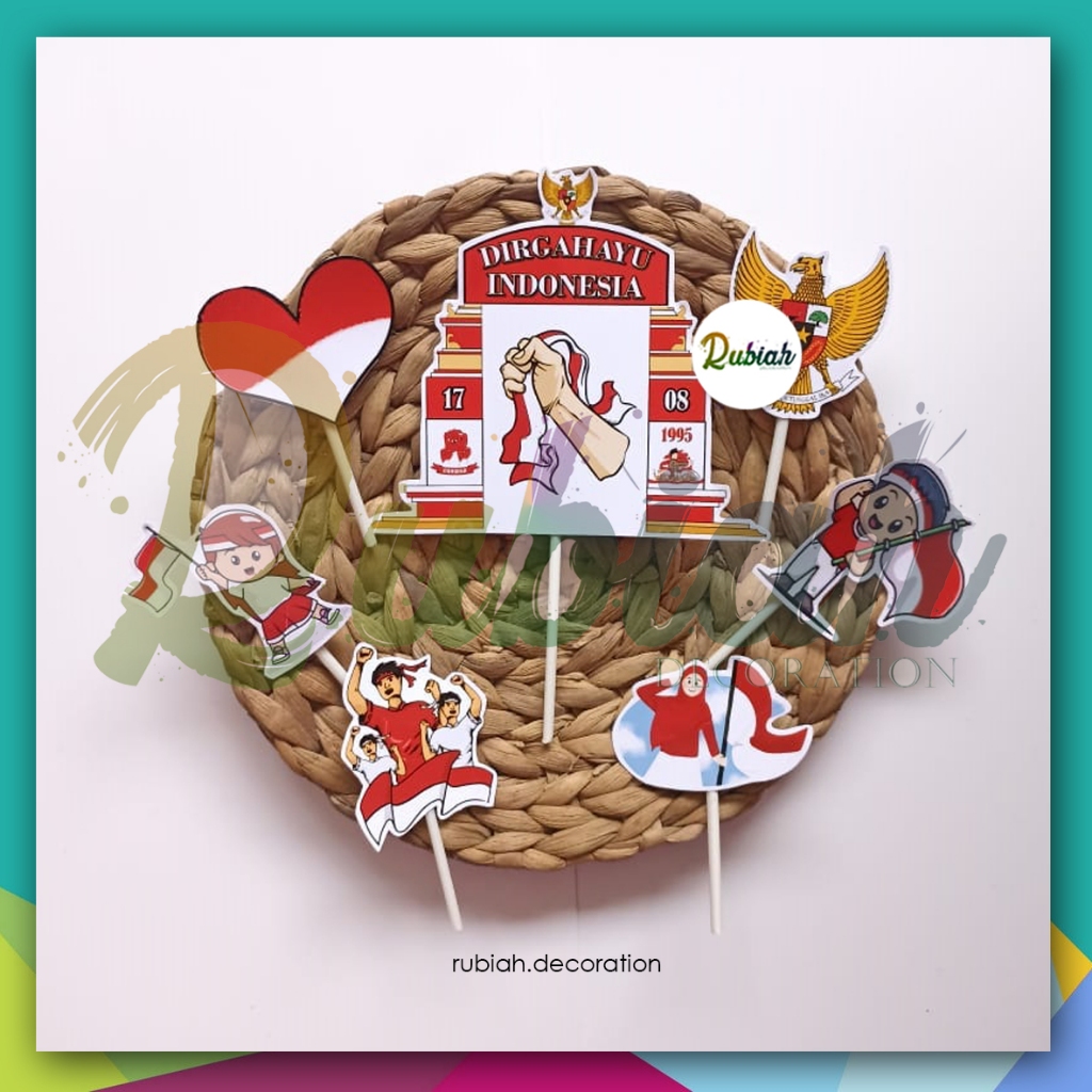 Jual Custom Topper cake nama foto Karakter Gapura Merdeka / Hiasan Kue ...