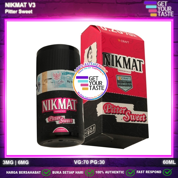 Jual Liquid Nikmat V3 Pitter Sweet 60ML by Rcraft x Vapes_aby | Shopee ...