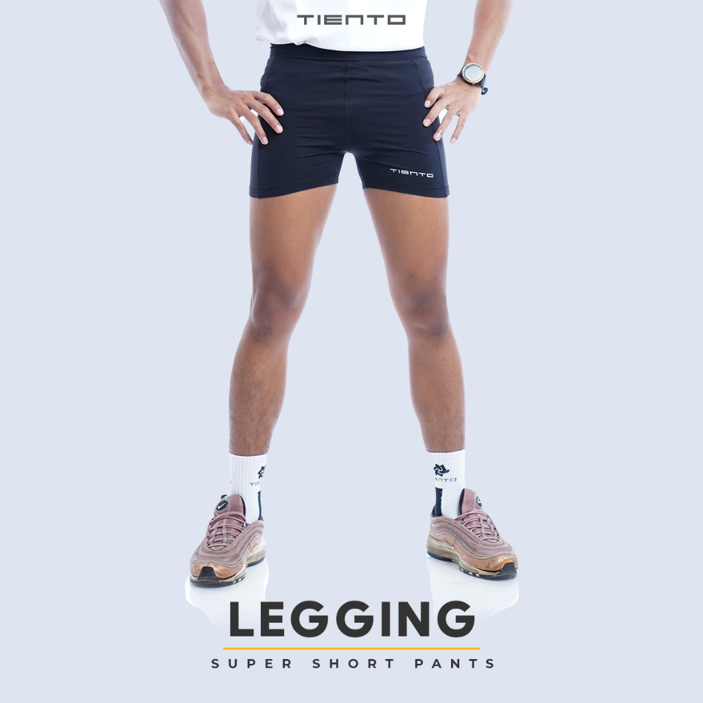 Jual Tiento Celana Legging Pendek Pria Olahraga Lari Short Pants Leging ...