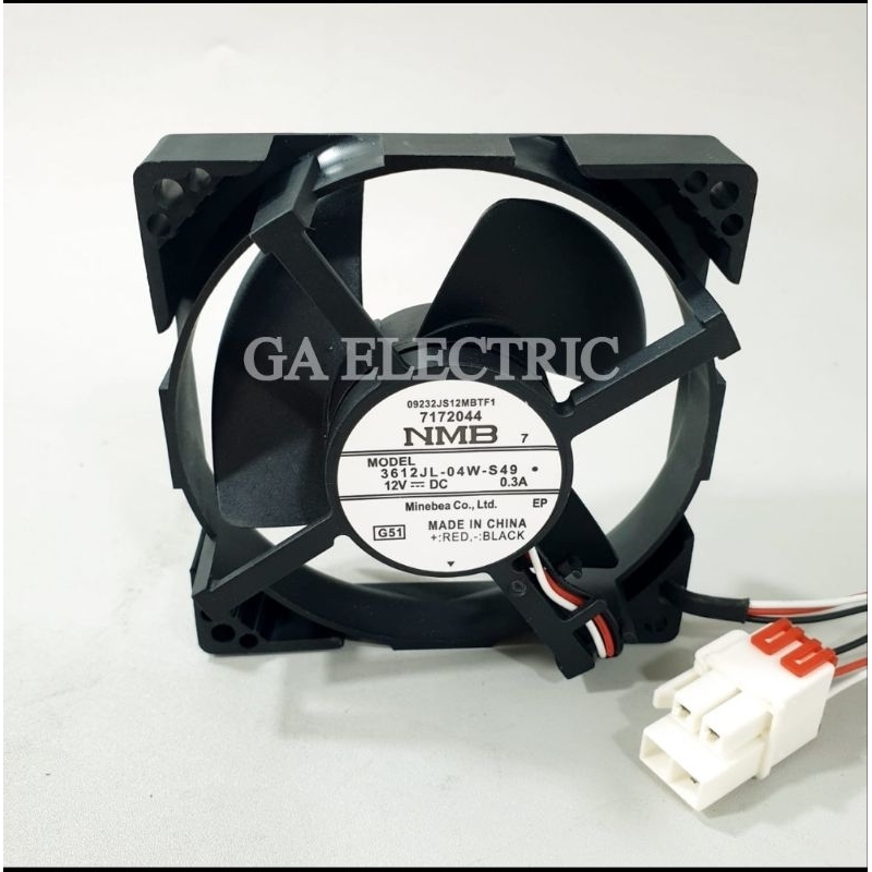 Jual FAN MOTOR NMB 3612JL-04W-S49 DC12V 9x9 3-KBL KULKAS INVERTER | Shopee Indonesia