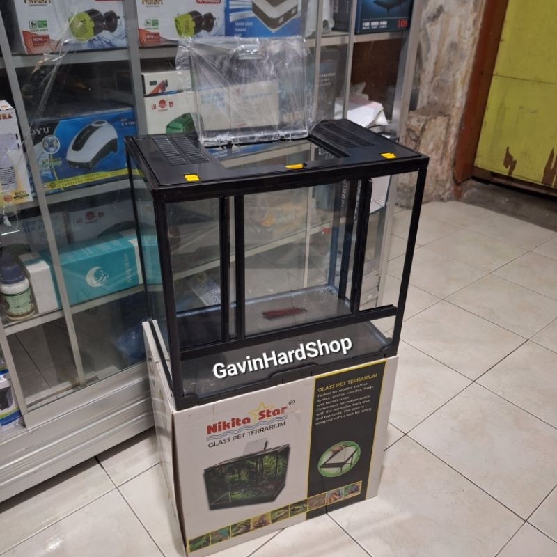 Jual Nikita Star Glass Pet Terrarium kandang reptil kura² ular uk M | Shopee Indonesia