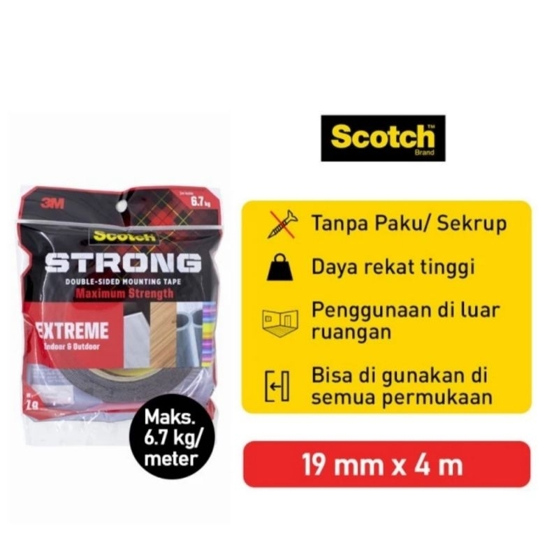 Jual 3M Double Tape - Scotch strong extreme indor/outdor 6,7kg | Shopee ...