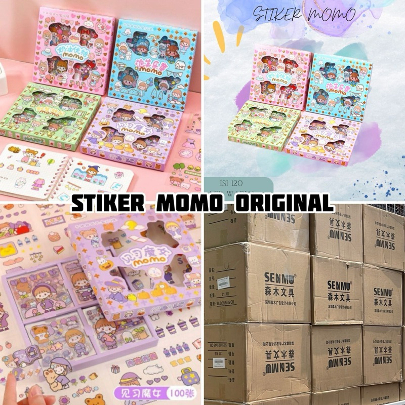 Jual Sticker Momo Kartun Aesthetic Water Proof 1 Box isi 100 Pcs ...