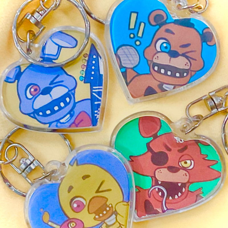 Jual [MIN 10K] Insert Keychain Love Heart Shaped Fnaf Five Night At ...