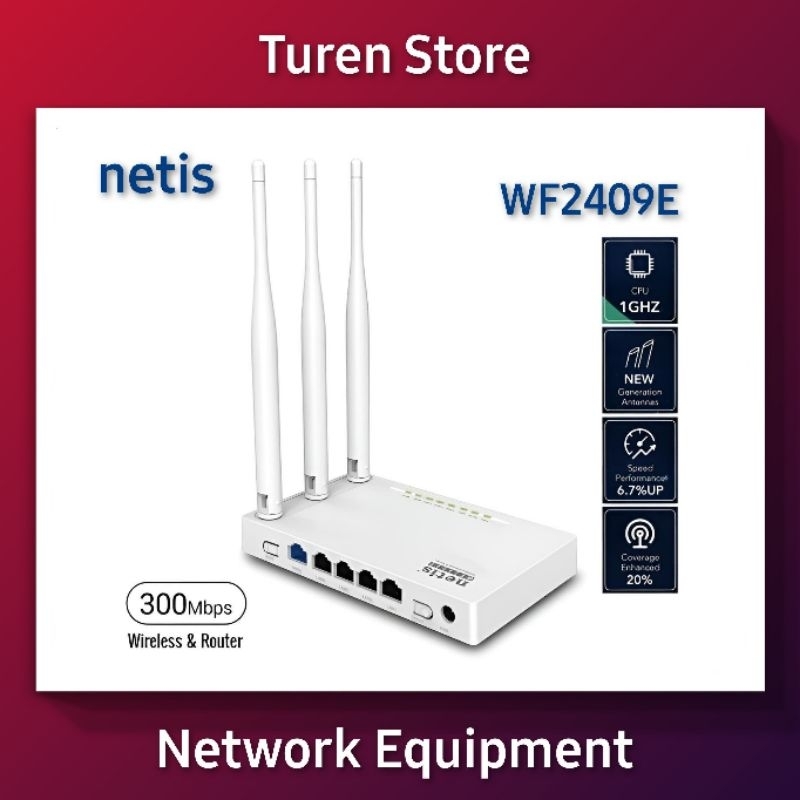 Jual Netis WF2409E Antena 3 Wireless N300 Router alternatif Tenda F3 Totolink N300RT Tp-Link ...