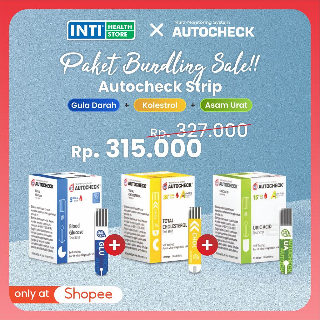Jual AUTOCHECK | BUNDLING All Strip AUTOCHECK 3 In 1 Gula / Kolestrol ...