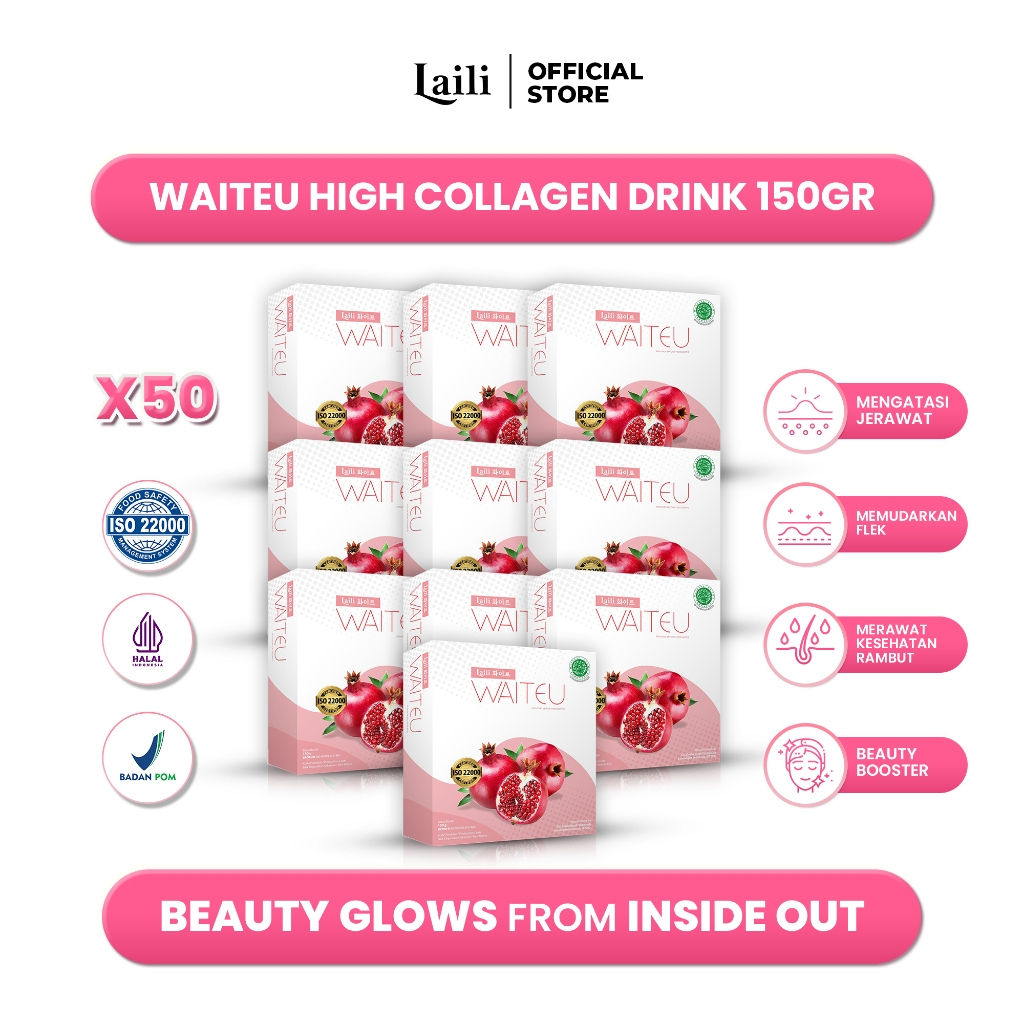 Jual Laili Waiteu High Collagen Drink Paket 50 BOX Kulit Sehat Cerah ...