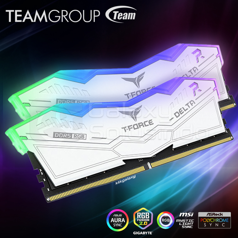 Jual TEAM T-Force Delta RGB (2x32) 64GB DDR5 kit 6000MHz - White Memory ...