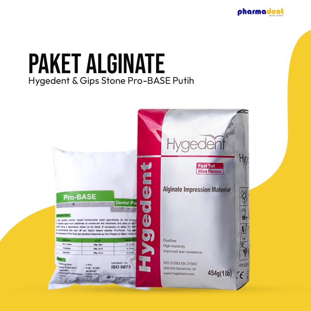 Jual Paket Alginate Hygedent dan Gips Stone Putih Pro Base Free Pack Dus | Shopee Indonesia
