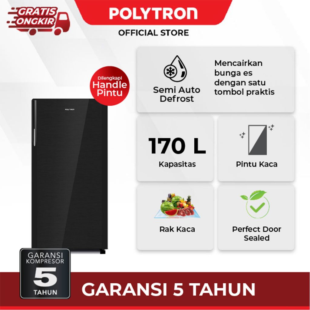 Jual POLYTRON Kulkas 1 Pintu Belleza 170 liter PRA 17DMY | Shopee Indonesia