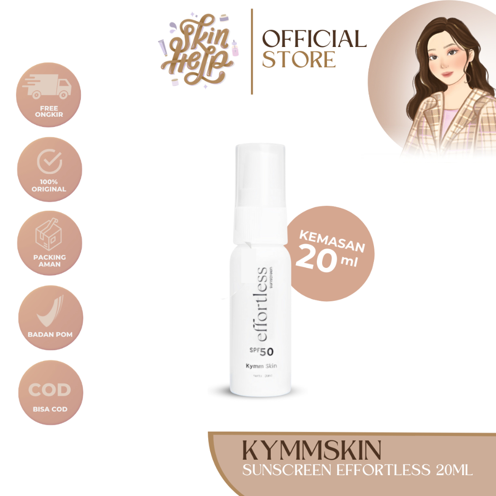 Jual KYMM SKIN Effortless Sunscreen SPF 50 kemasan 20ML | Shopee Indonesia