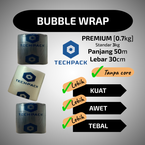 Jual Plastik Bubble Wrap Roll Hitam Putih Bening 30 cm x 50 m Premium ...